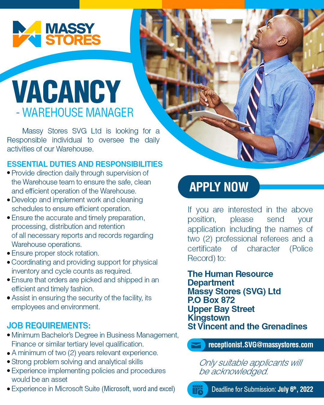 Vacancies | Massy Stores SVG